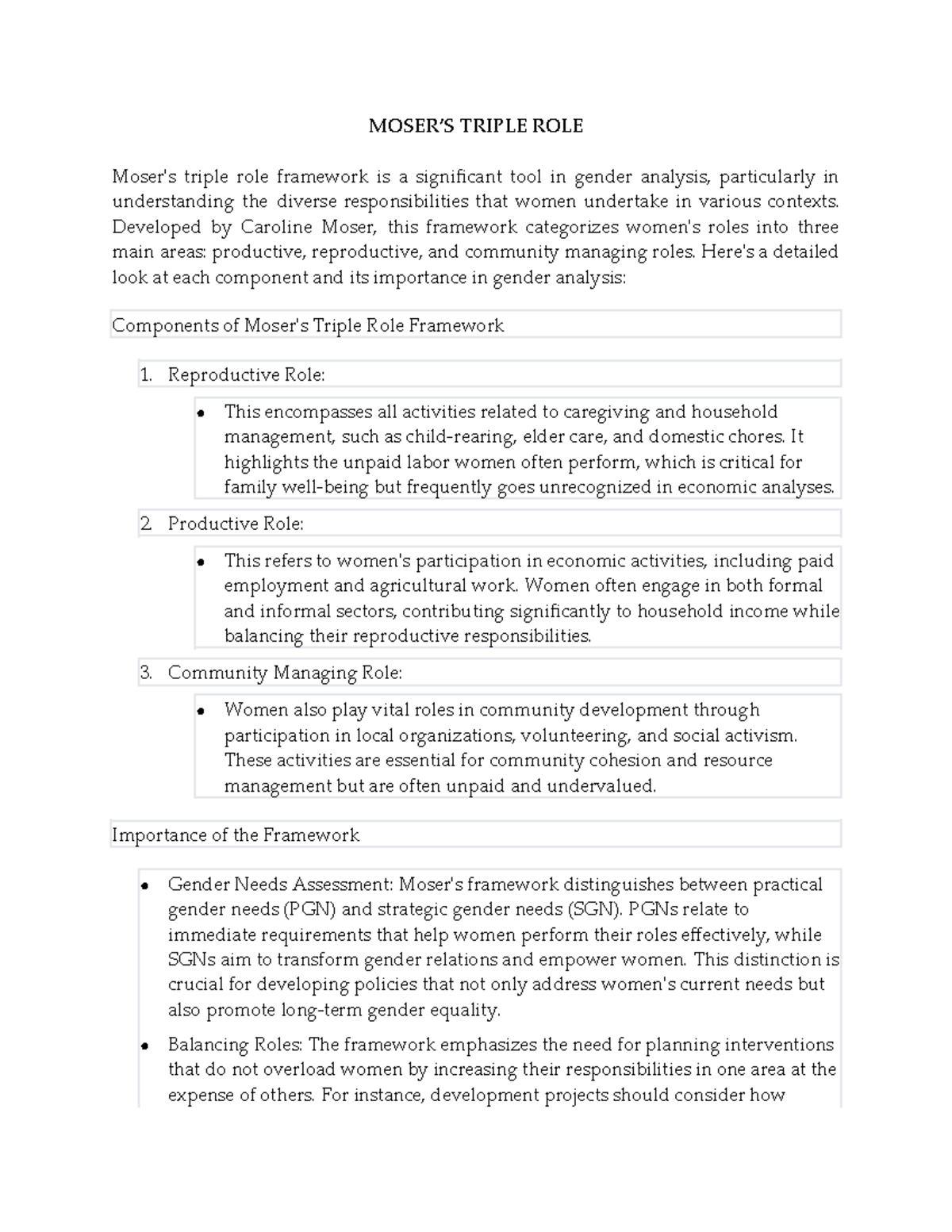 Lecture lecture moser - MOSER’S TRIPLE ROLE Moser's triple role ...