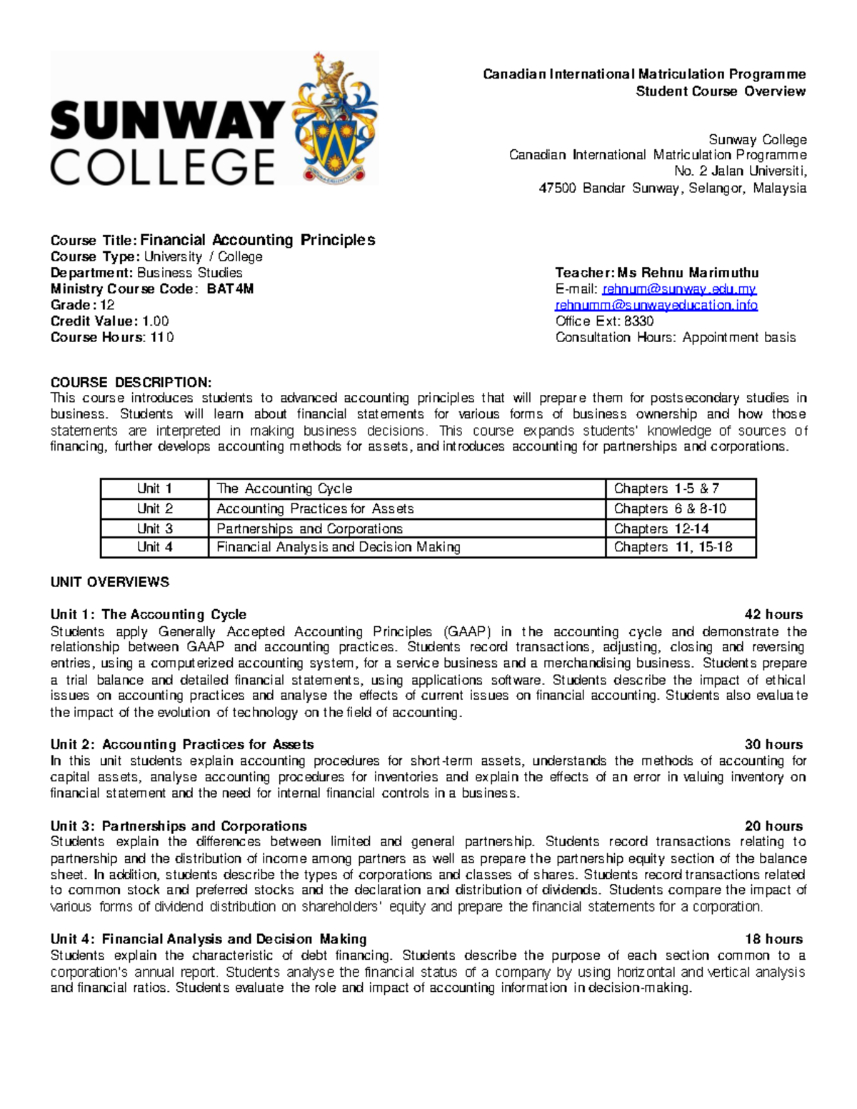 BAT4M - Student Course Overview - Canadian International Matriculation ...