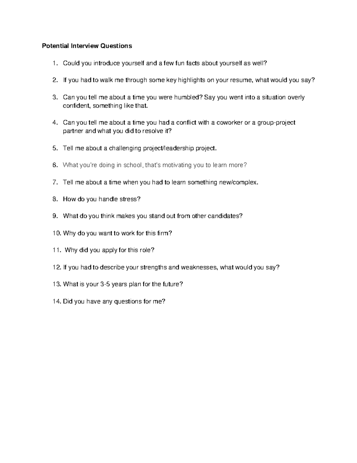 Potential Interview Questions Could You Introduce Yourself And A Few potential-interview-questions-could-you-introduce-yourself-and-a-few