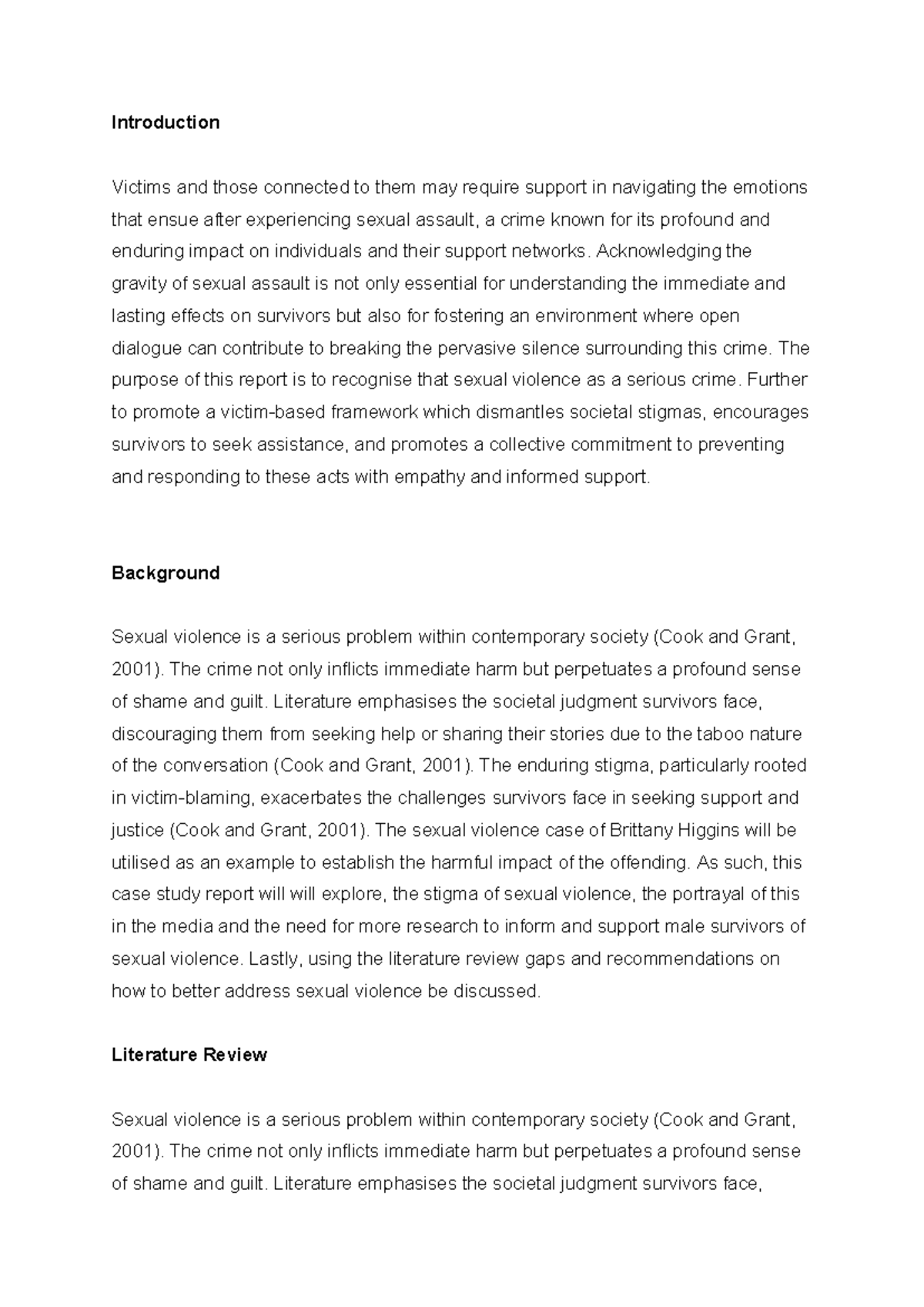 Final CASE Study Report - Introduction Victims and those connected to ...