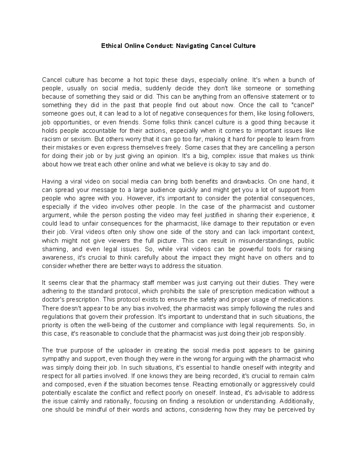 UTS - Ethical Online Conduct: Navigating Cancel Culture Cancel culture ...