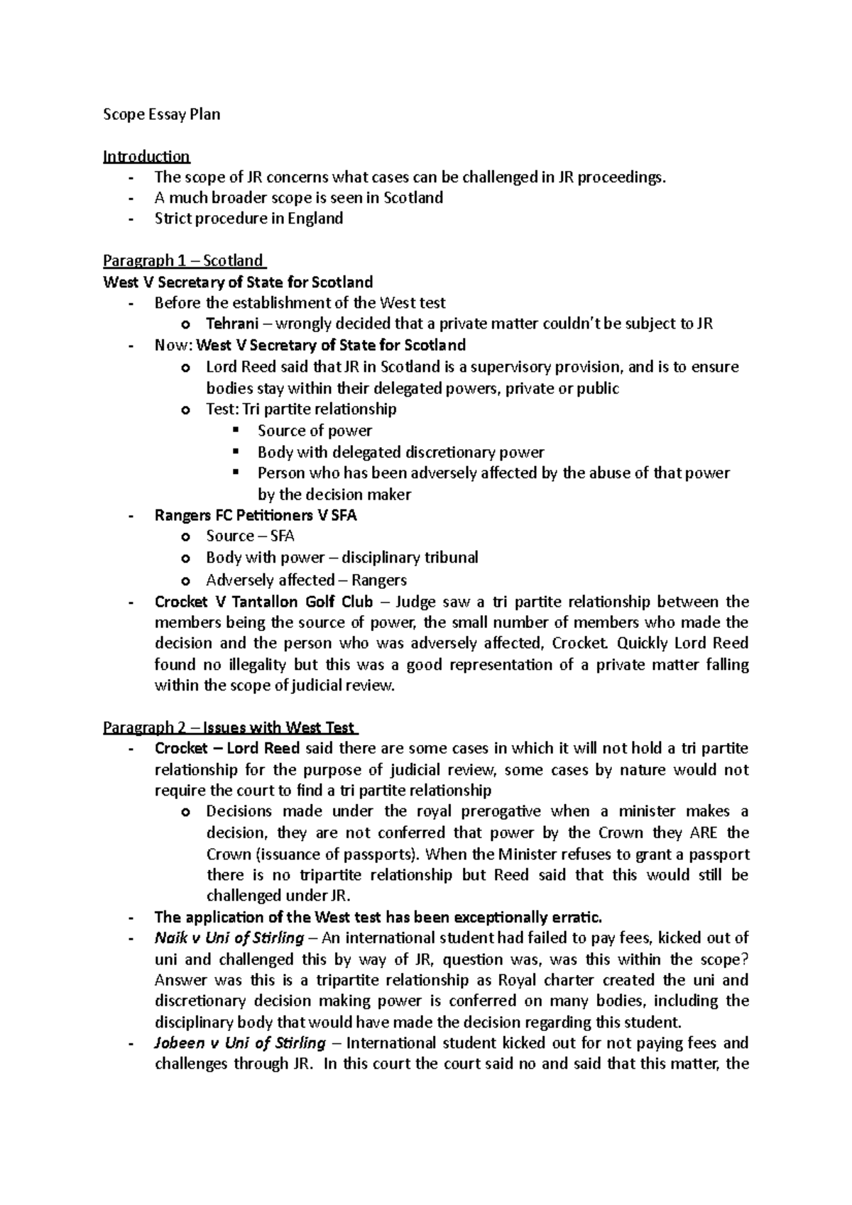 Scope Essay Plan - Grade: A - Scope Essay Plan Introduction - The scope ...