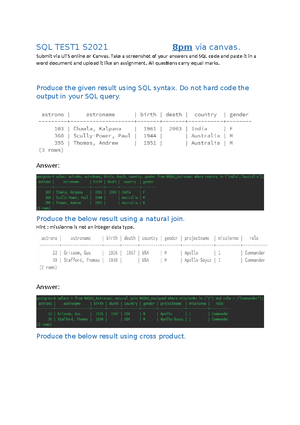 Subject Outline - SUBJECT OUTLINE 31061 Database Principles Attendance: 2hpw (lectures, - Studocu