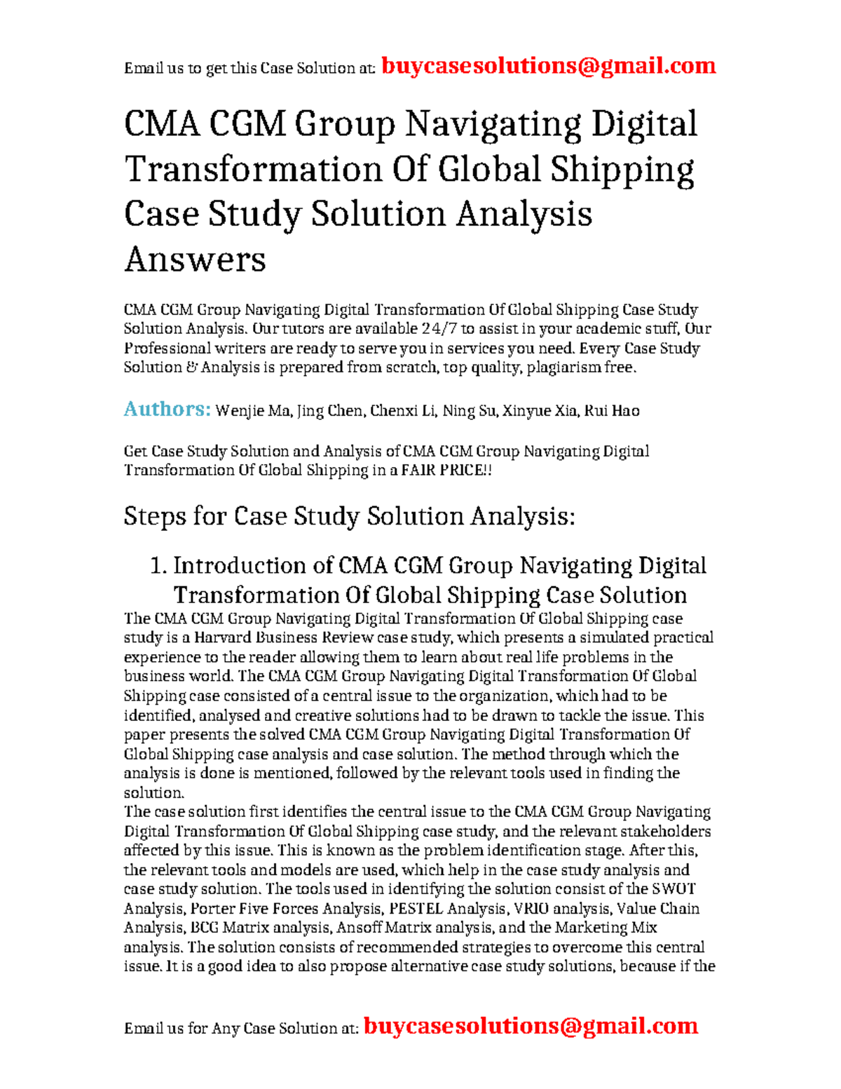 SOLUTION CMA CGM Group Navigating Digital Transformation Of Global ...