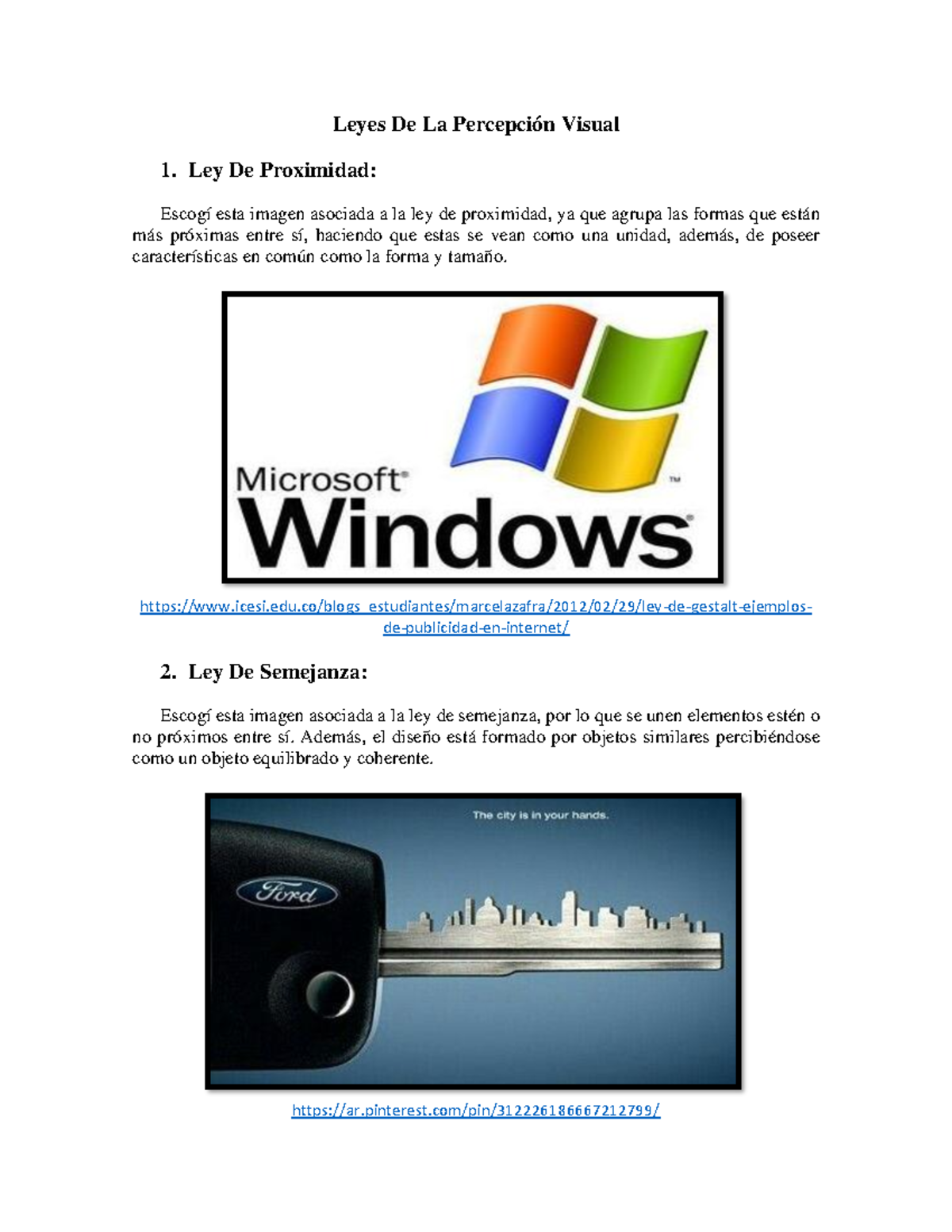 Evidencia 1 - Taller de Percepción - Leyes De La Percepción Visual 1 ...