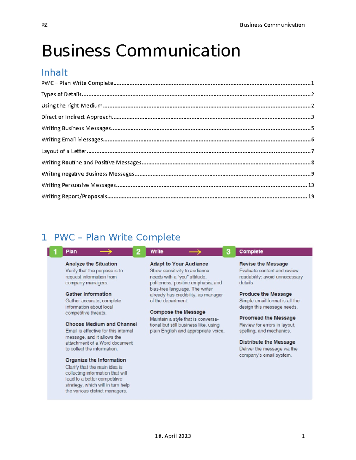 S1 - BC - Business Communication - Business Communication PWC – Plan ...