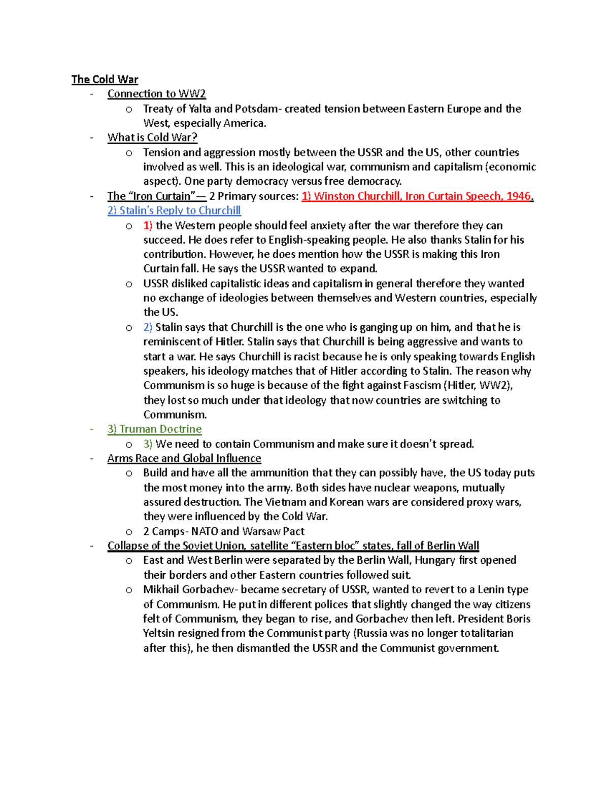 Unit 6 Week 2 PowerPoint and Lecture Notes - The Cold War - Connection ...