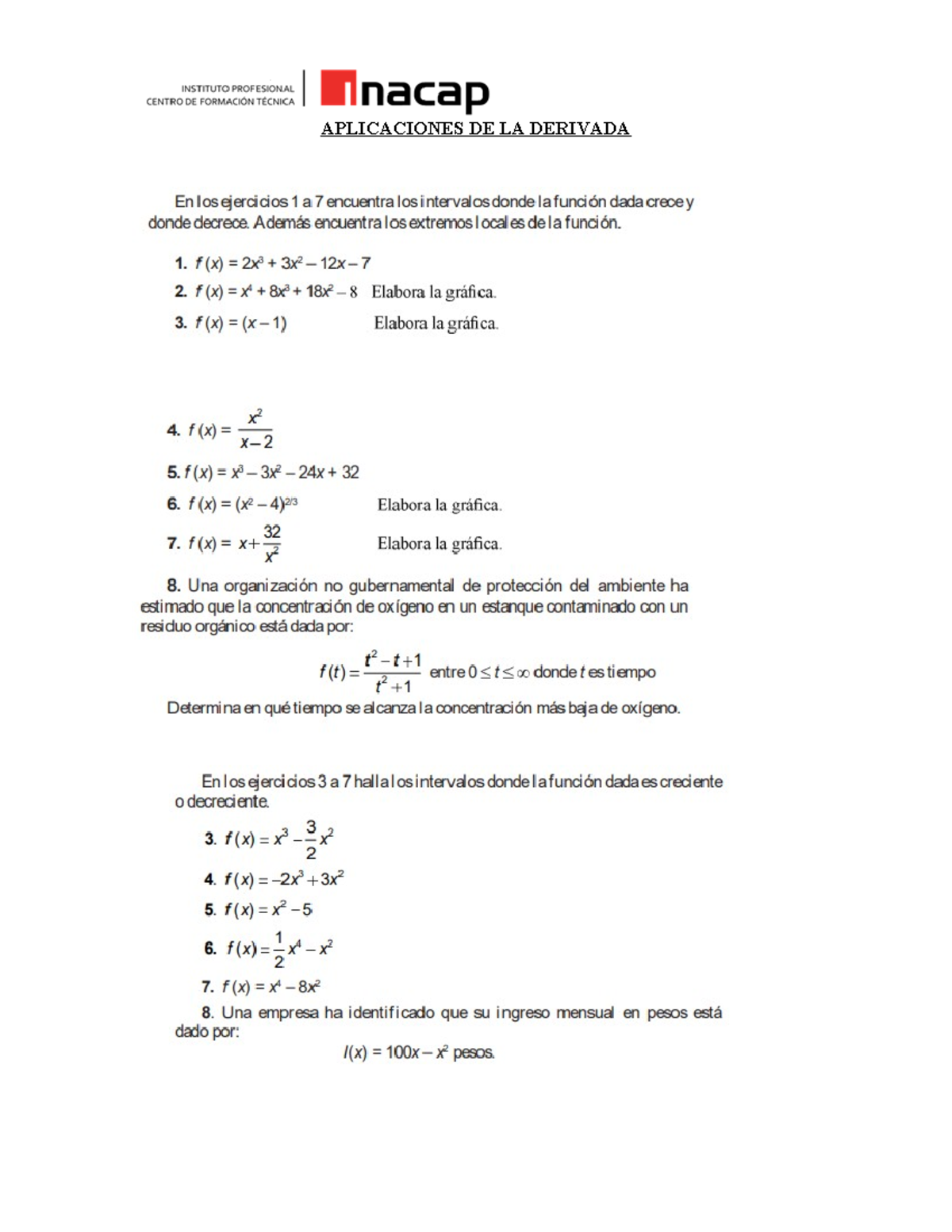 Aplicaciones DE LA Derivada - Ingenieria Mecanica - APLICACIONES DE LA ...
