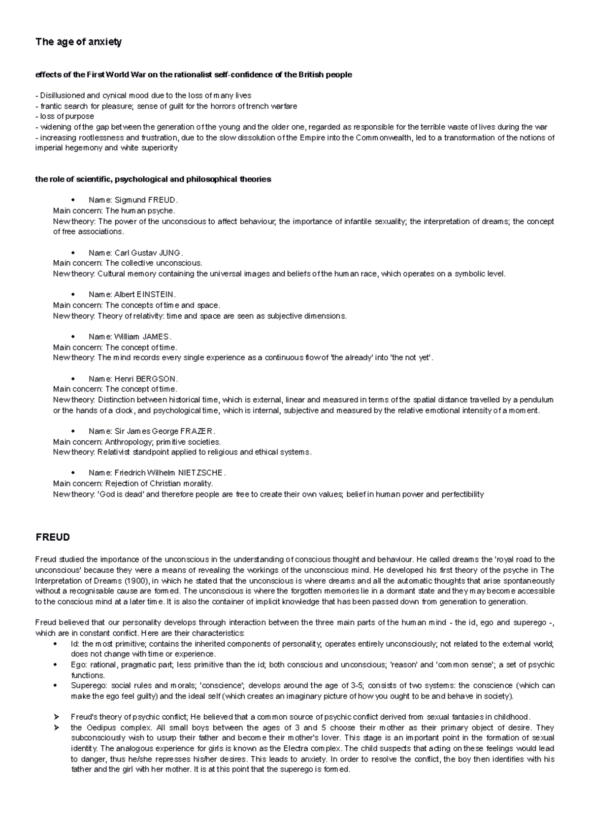 The age of anxiety - Sintesi dettagliate di Letteratura Inglese, Liceo ...