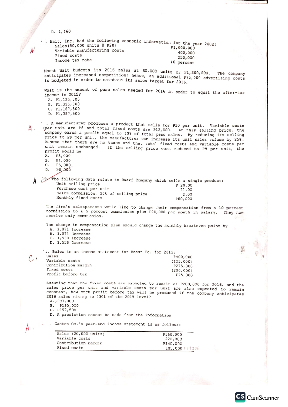 Managerial Economics Quiz P2 - Accountancy - CamScanner CamScanner ...