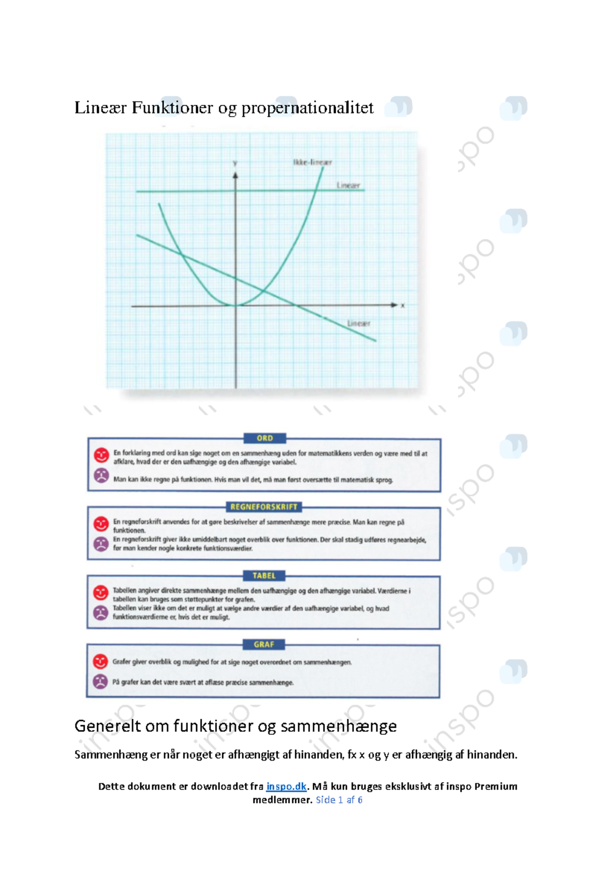 Matematik HF Noter Lineaer Funktioner Propernationalitet Noter ...