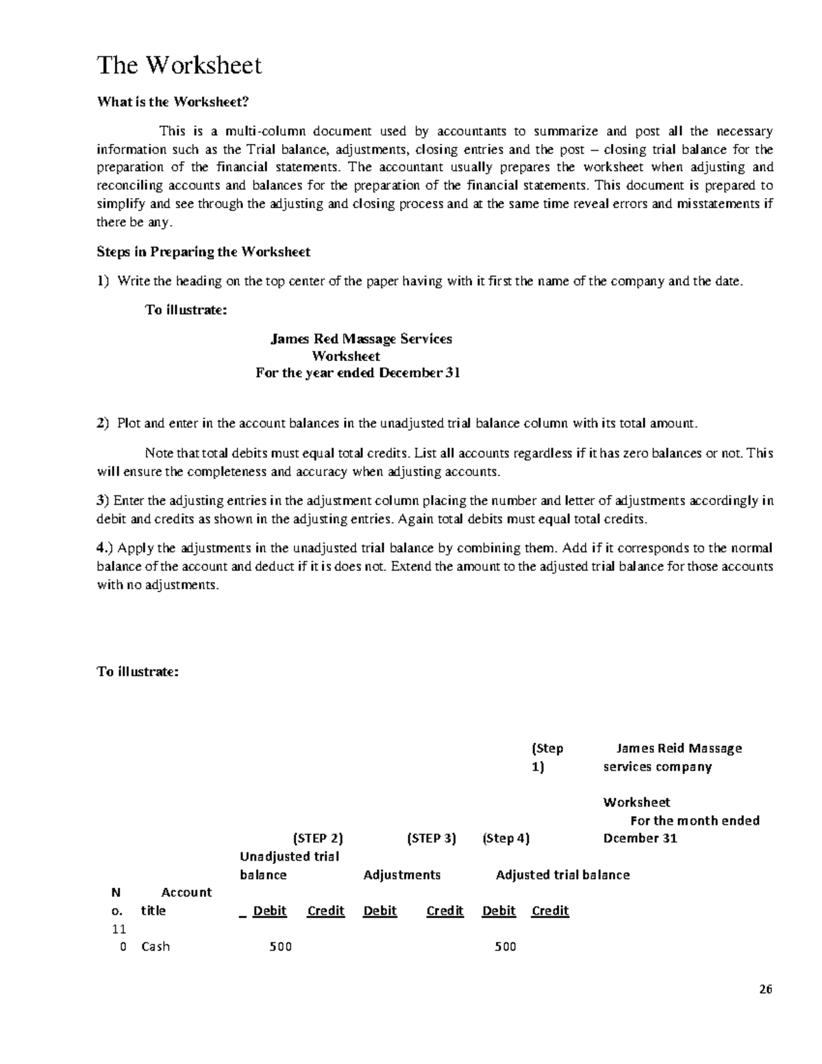 Handouts Chapter 4567Combined -17-19 - 26 The Worksheet What is the ...