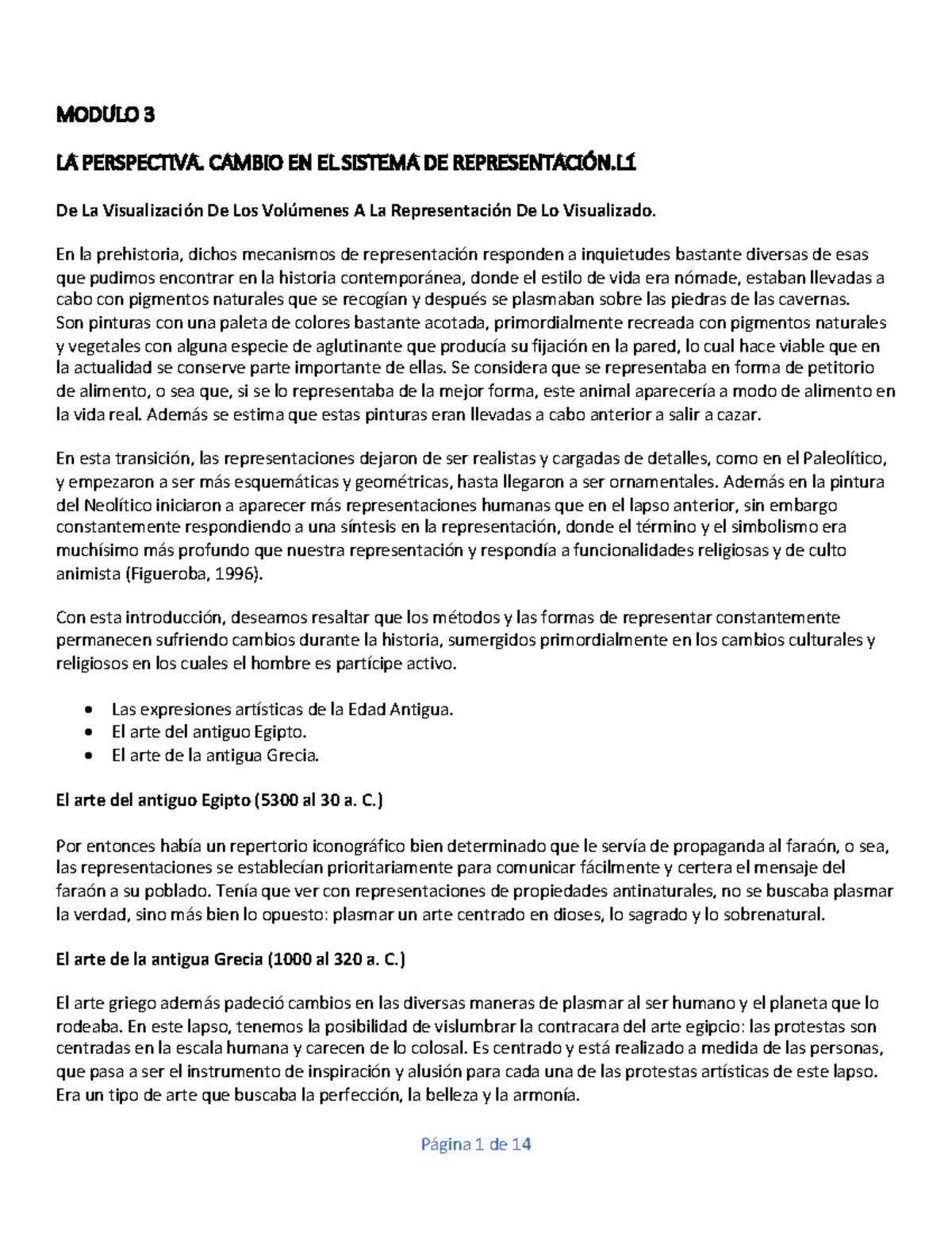 Resumen Dibujo. M3 M4 - MODULO 3 LA PERSPECTIVA. CAMBIO EN EL SISTEMA DE REPRESENTACIÓN De La ...