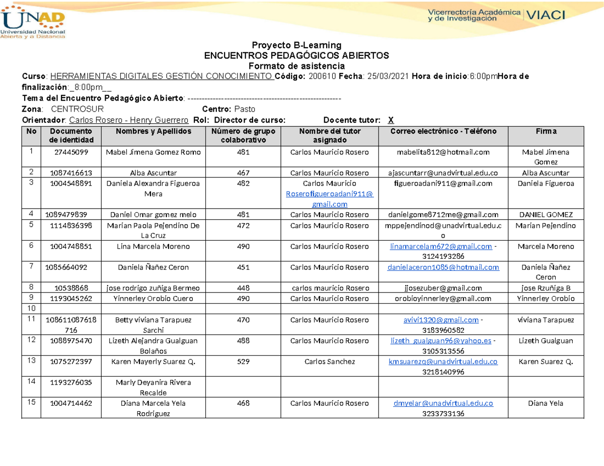Formato%20Asistencia%20B-Learning - Proyecto B-Learning ENCUENTROS PEDAGÓGICOS ABIERTOS Formato ...