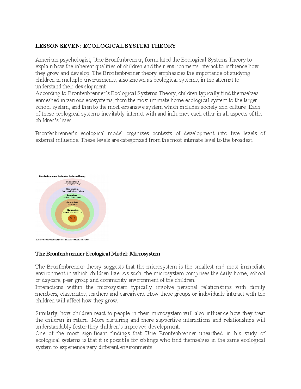Philosophy of Biology. Bio/Chem T6 - LESSON SEVEN: ECOLOGICAL SYSTEM ...