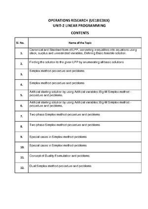 Transportation AND Assignment Problems - OPERATIONS RESEARCH (UE18IE301 ...