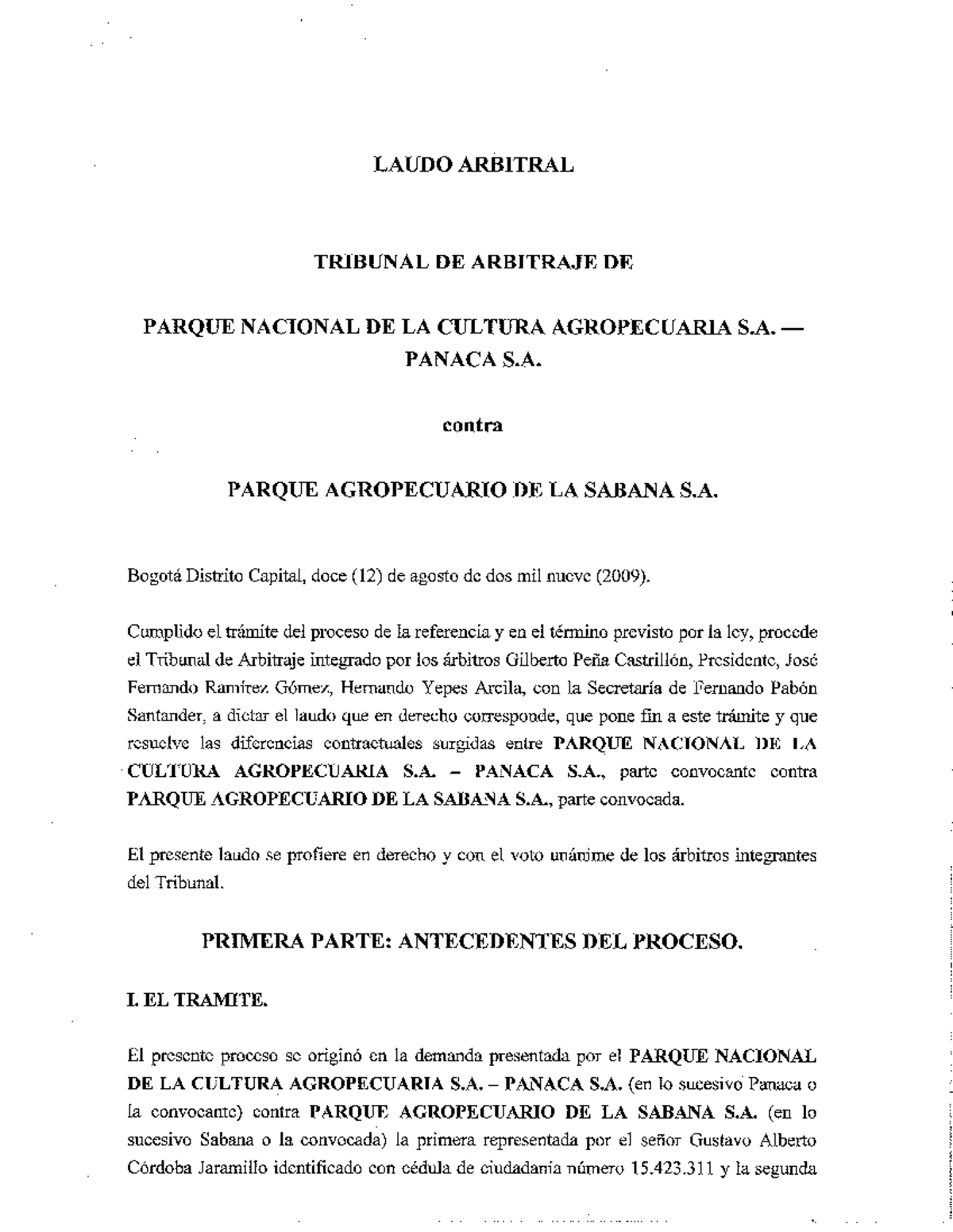 12 - ggnh - LAUDO ARBITRAL TRIBUNAL DE ARBITRAJE DE PARQUE NACIONAL DE ...