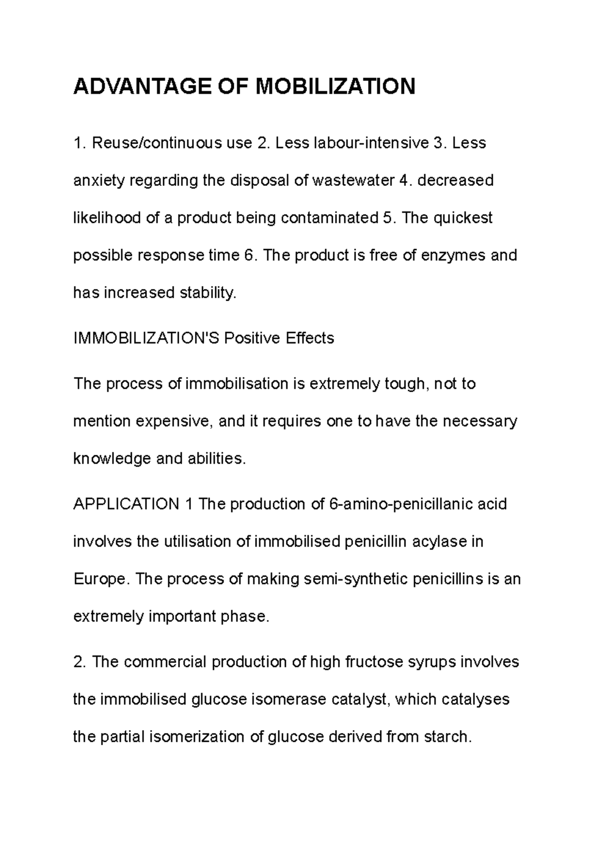 Advantage OF Mobilization - ADVANTAGE OF MOBILIZATION Reuse/continuous ...