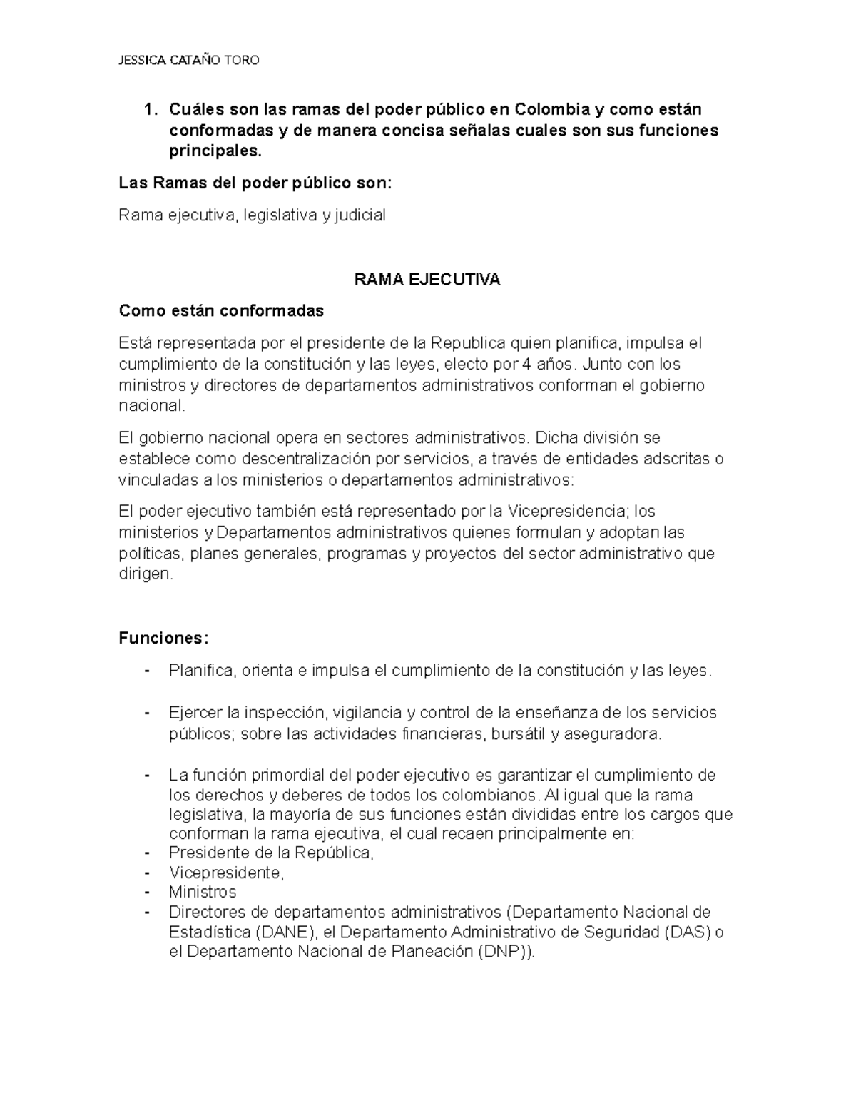 Ramas DEL Poder Publico - 1. Cuáles son las ramas del poder público en ...