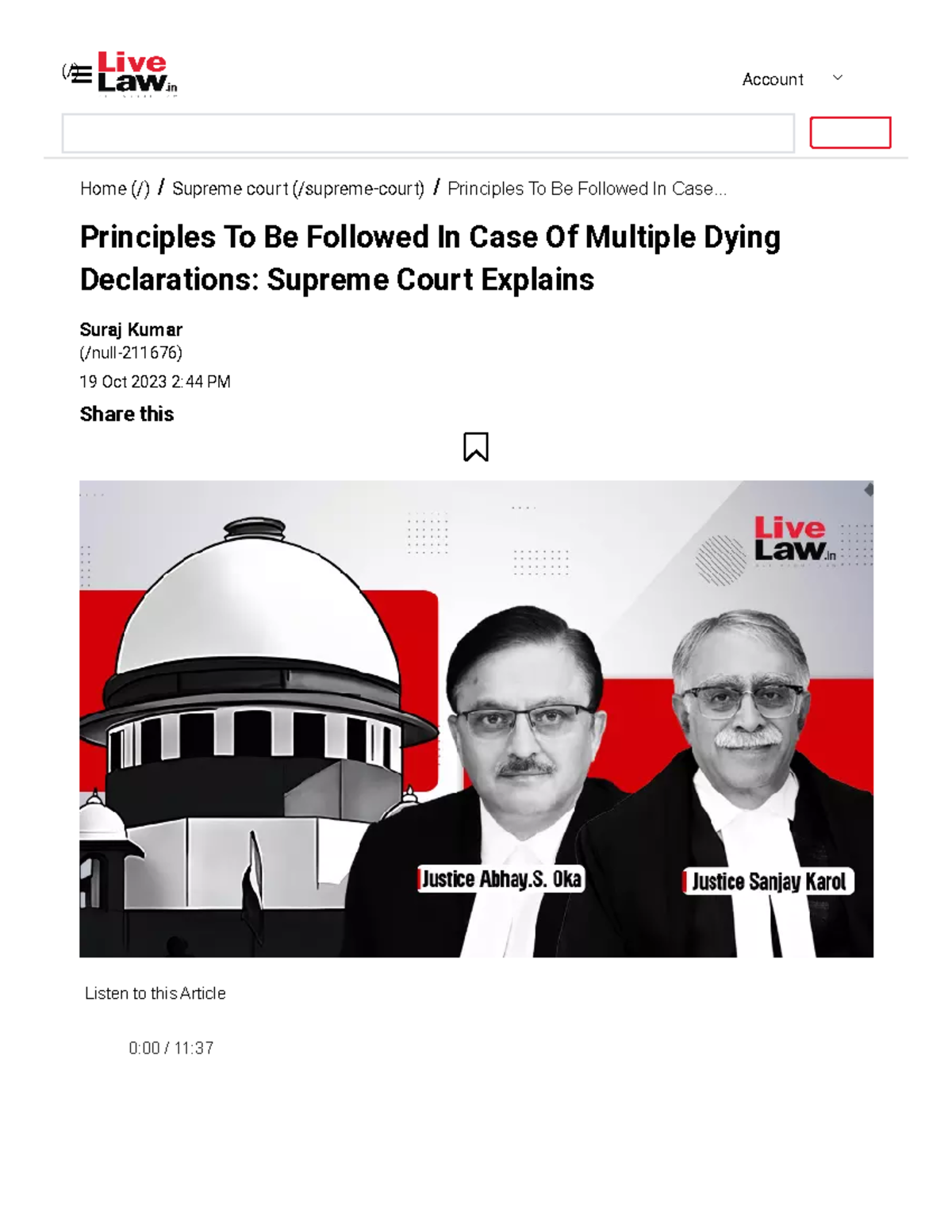 Reliability Of Multiple Dying Declarations Supreme Court To Consider Severity Of Burn Injuries ...
