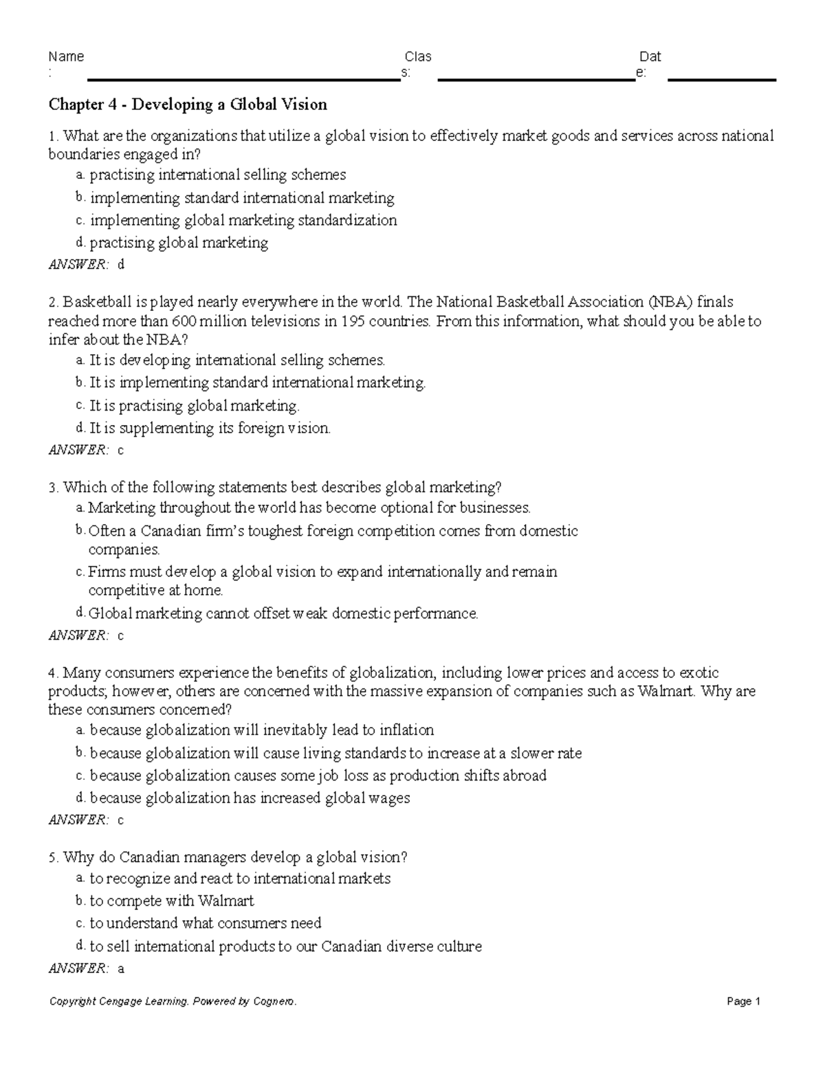Chapter 4 Developing a Global Vision - : s: e: Chapter 4 - Developing a ...