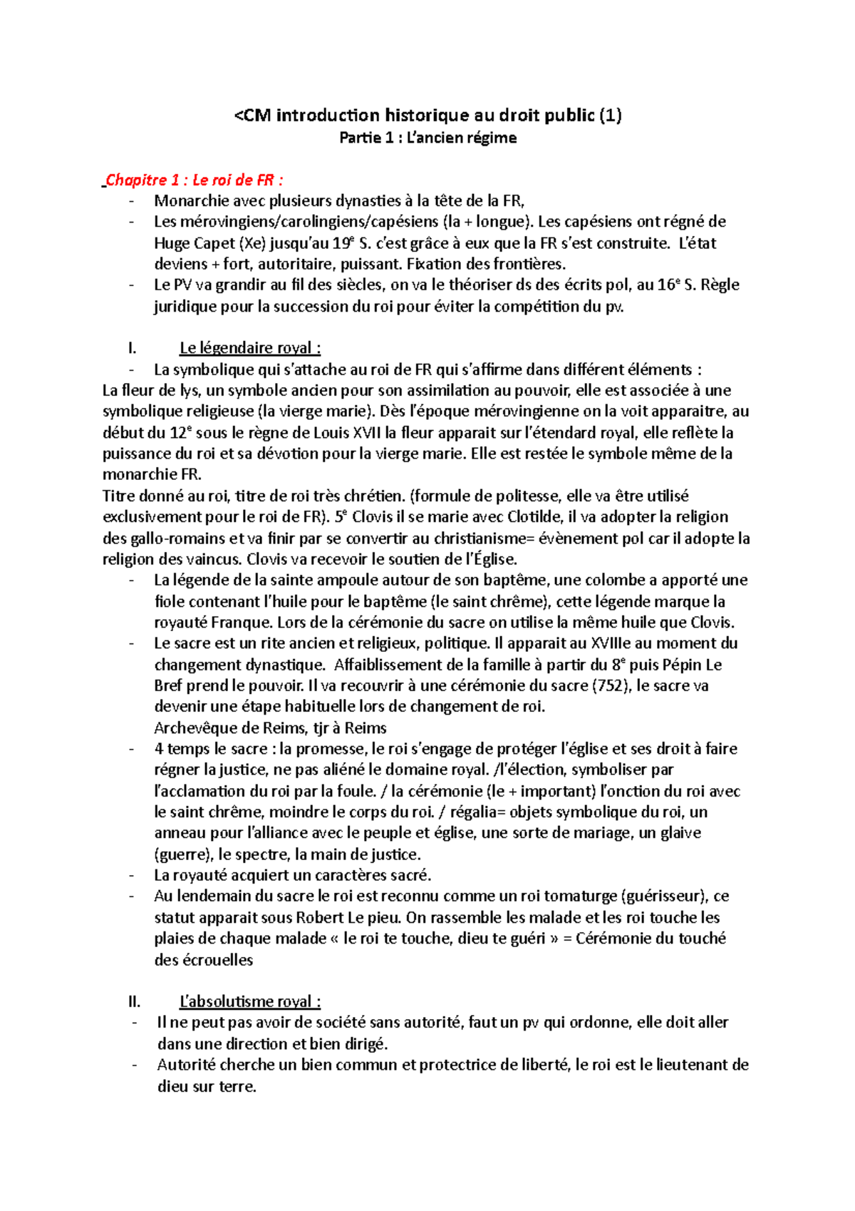 Chapitre 1 - cours intro historique