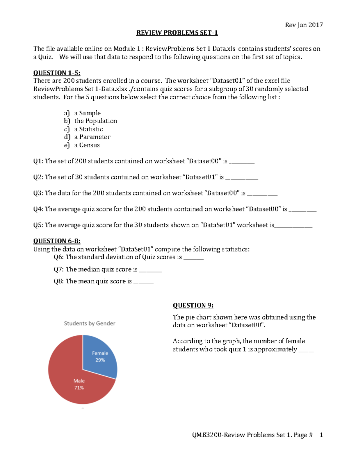 Module 1- Review Problems - We will use that data to respond to the ...