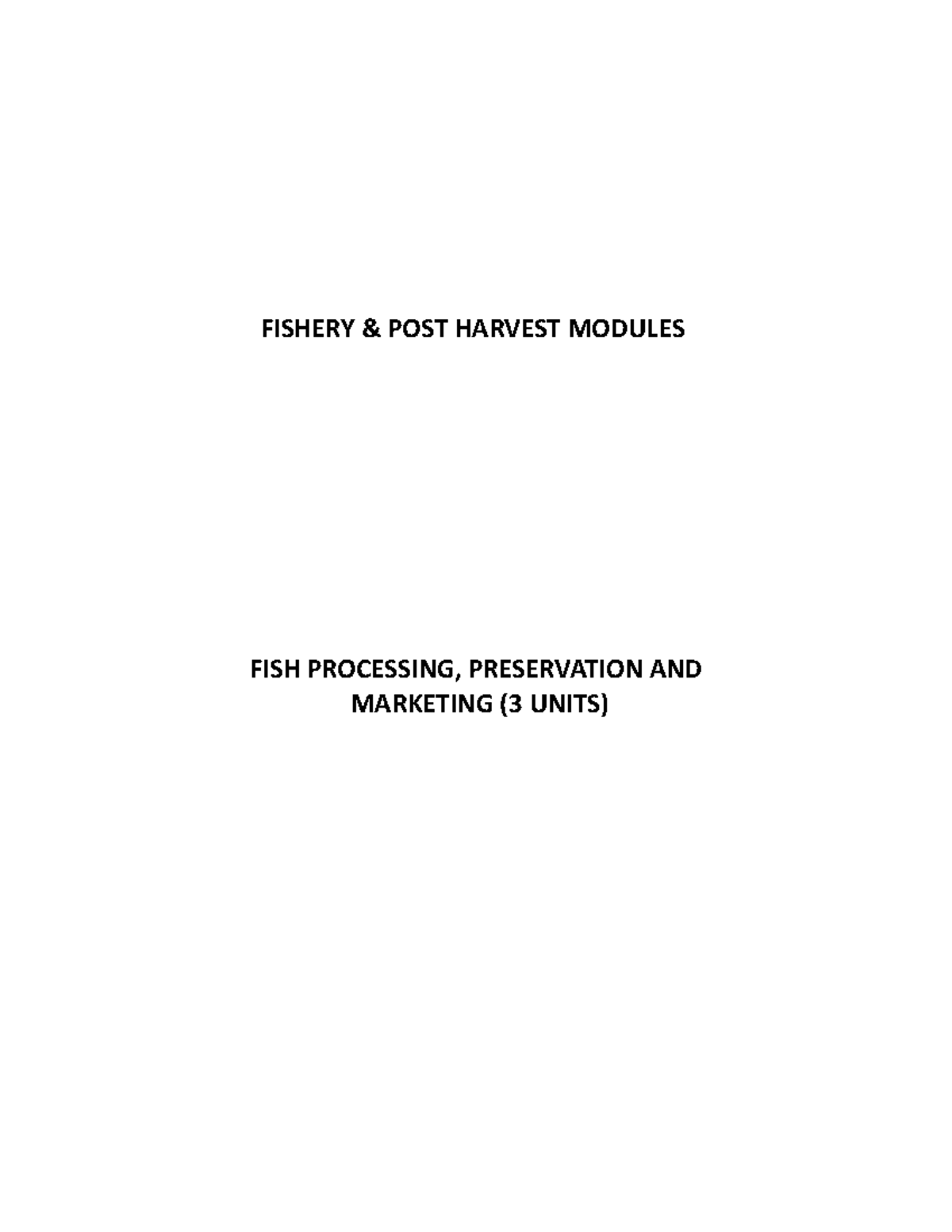 Fishery POST Harvest - general knowledge - FISHERY & POST HARVEST ...