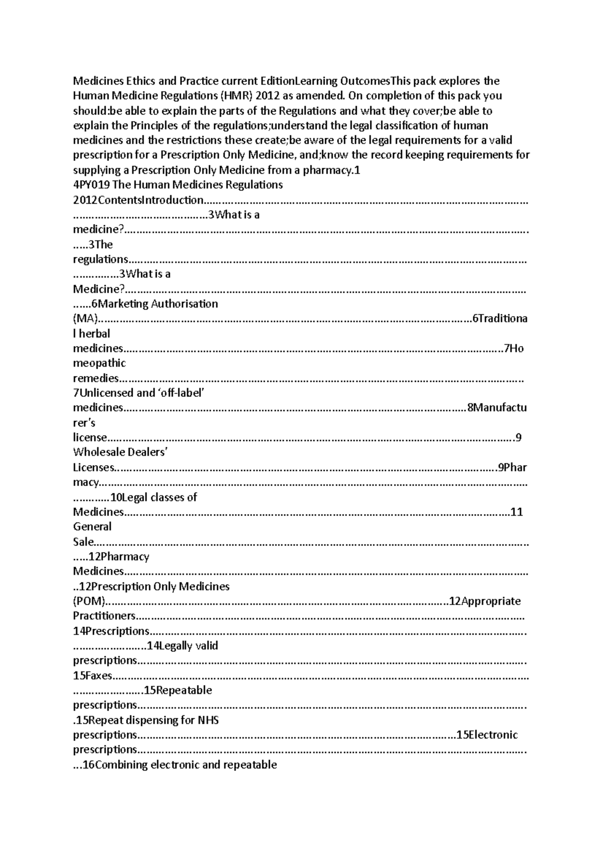 Pharmacy notes 1 - Medicines Ethics and Practice current ...