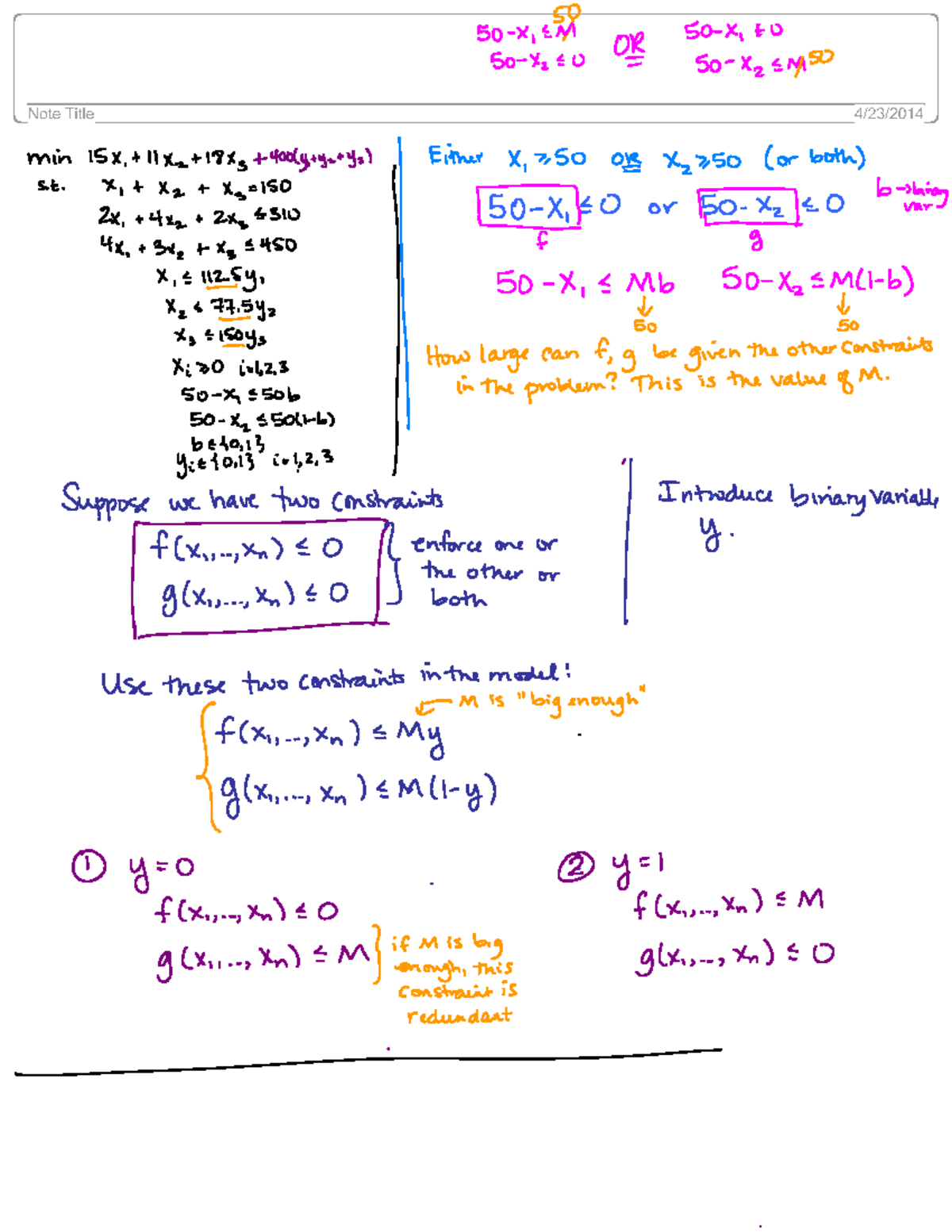 313day11 - Lecture notes 11 - Deterministic Models & Optimization ...