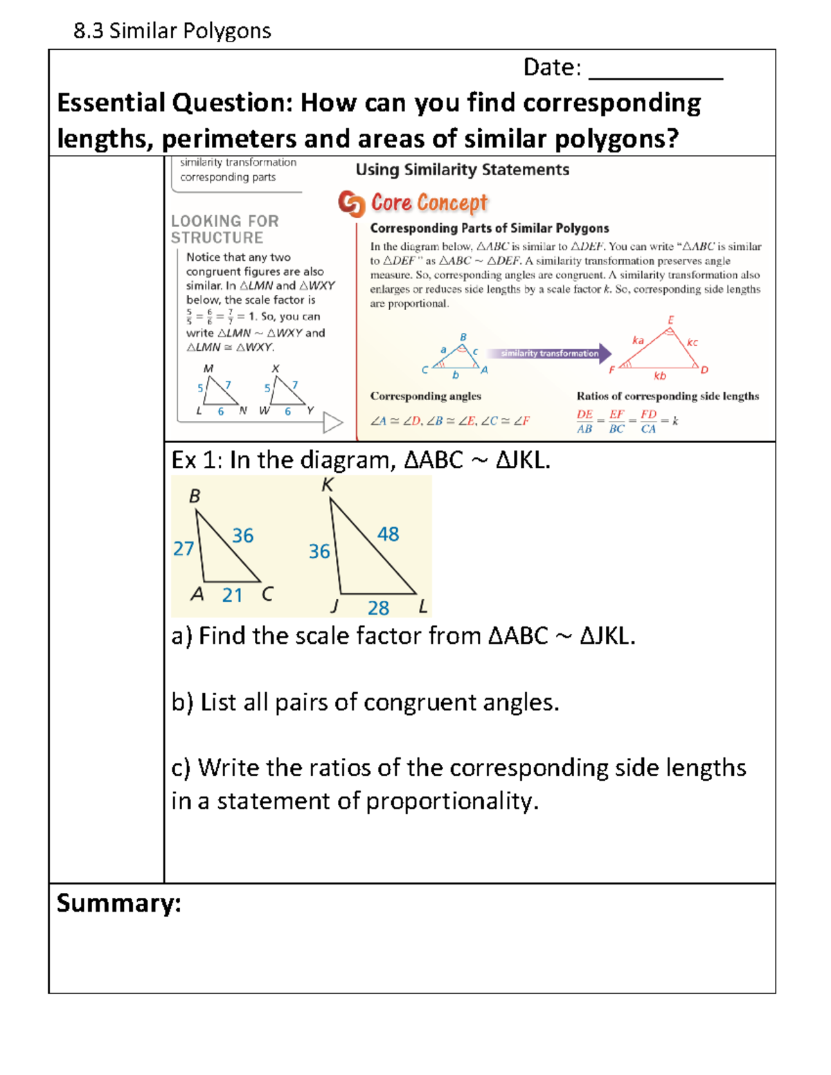 Kami Export - Math 2B - 8.3 Similar Polygons - Date ...
