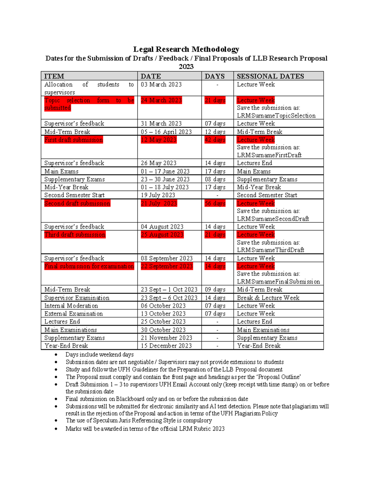 LRM Submission Dates 2023 - Legal Research Methodology Dates for the ...