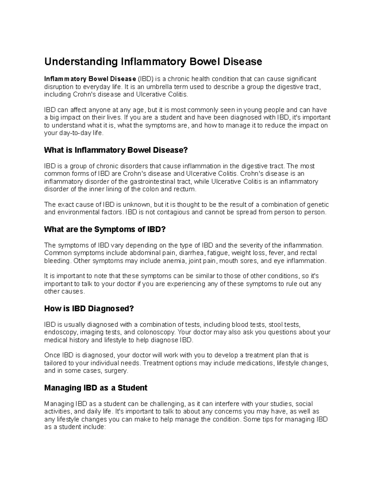 Understanding Inflammatory Bowel Disease - Understanding Inflammatory ...
