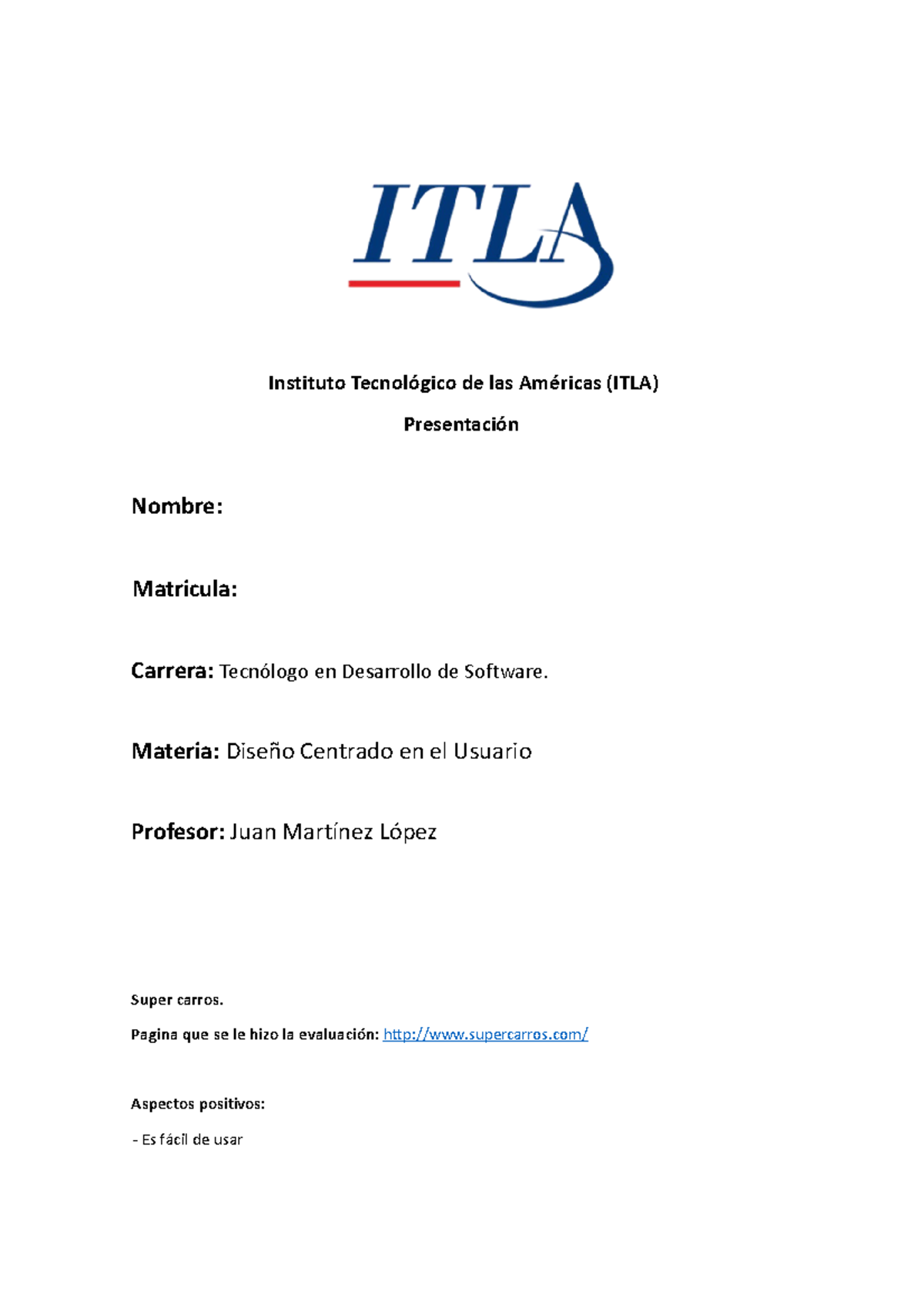 Tarea 1 dcu - Instituto Tecnológico de las Américas (ITLA) Presentación ...