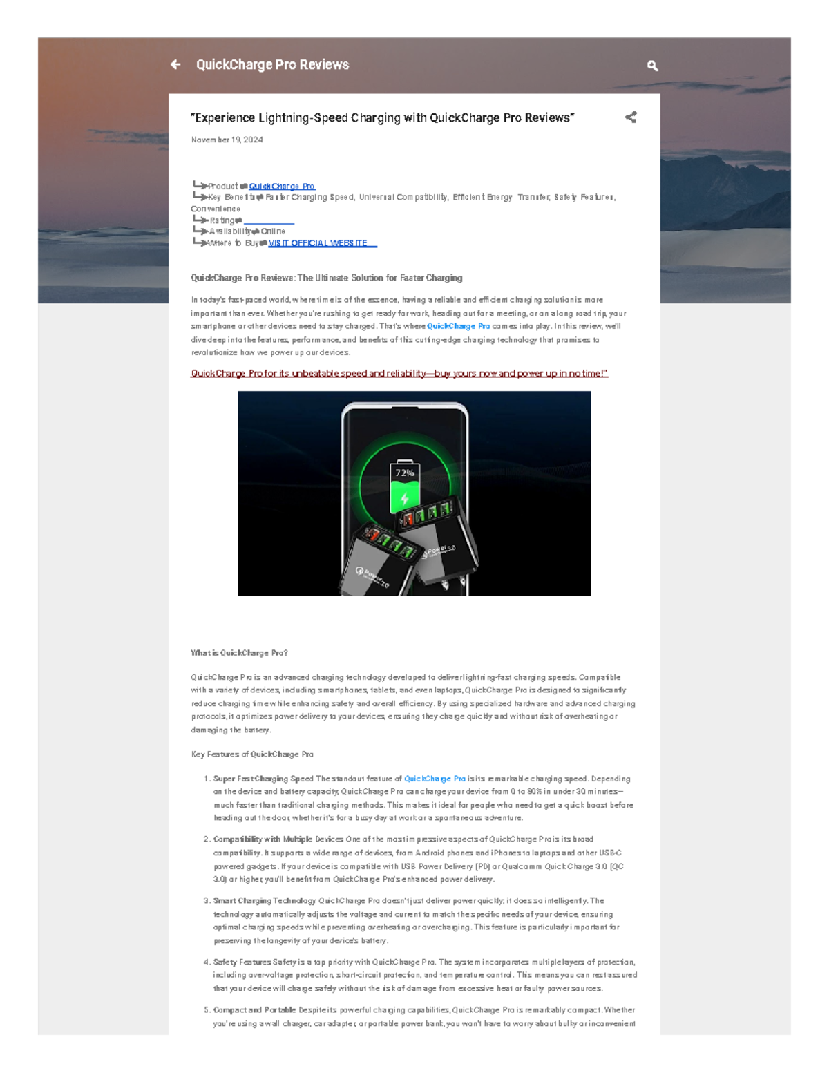 Quick Charge Pro Reviews - QuickCharge Pro Reviews "Experience ...