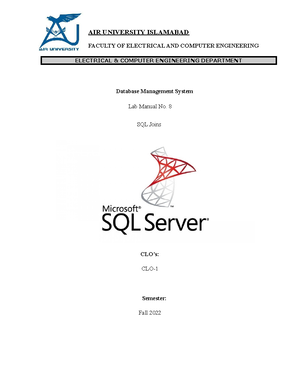 Lab Manual No. 6 - lab sql - FACULTY OF ELECTRICAL AND COMPUTER ...