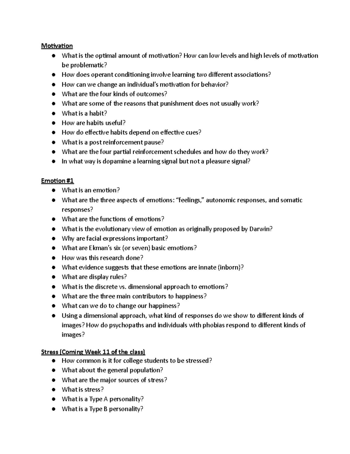 Fall.2022. Motivation Emotion Stress - Motivation What is the optimal ...