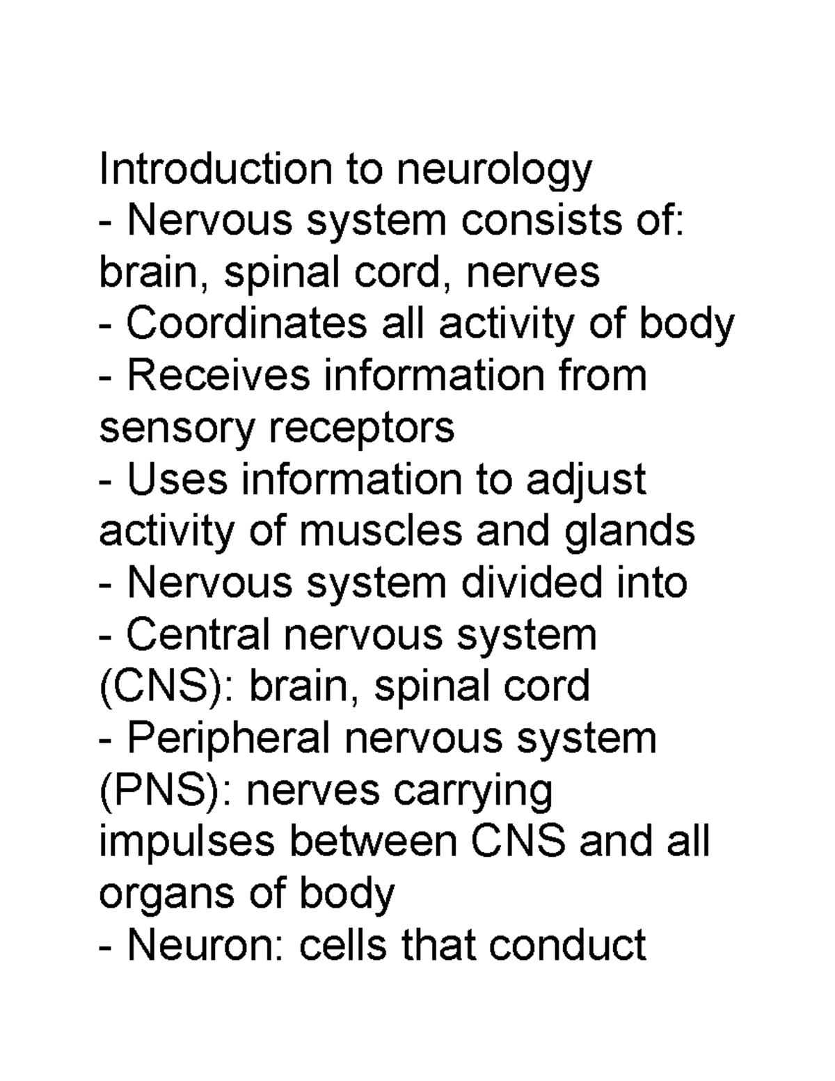 Neurology - Medical Terminology - Introduction to neurology Nervous ...