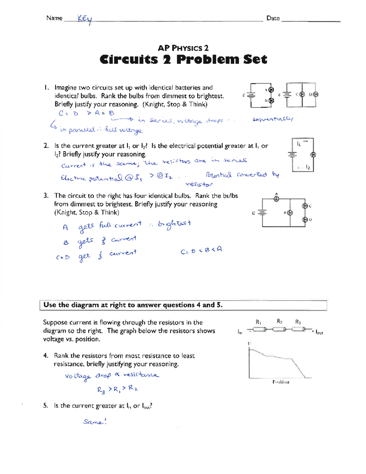 Circuits 2 problem set key - PHYS 1441 - Studocu