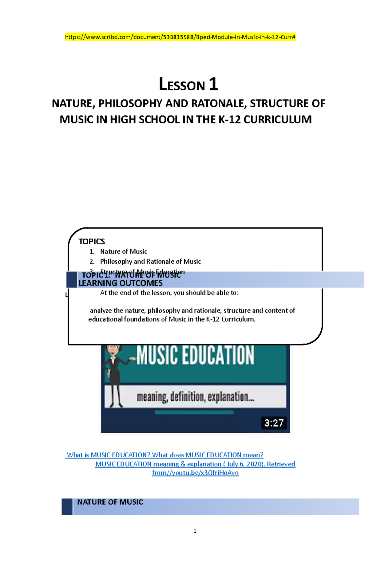 Module IN Music K12 Curriculum - scribd/document/530835988/Bped-Module ...
