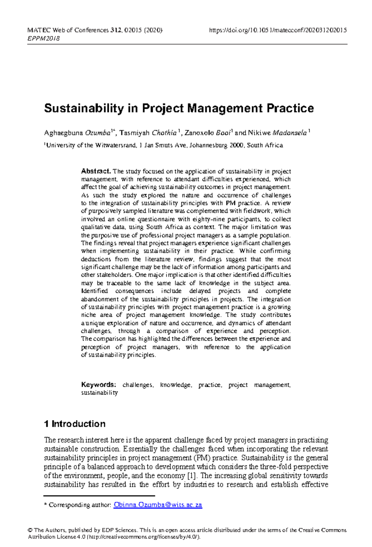 2020 Sustainability in Project Management Practice - Sustainability in ...