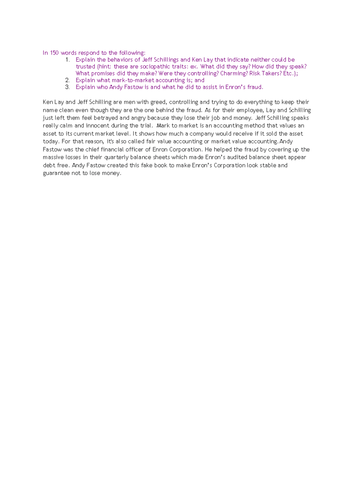 BUS-340 Topic 5 Week 1 Blended Assignment - In 150 words respond to the following: 1. Explain ...