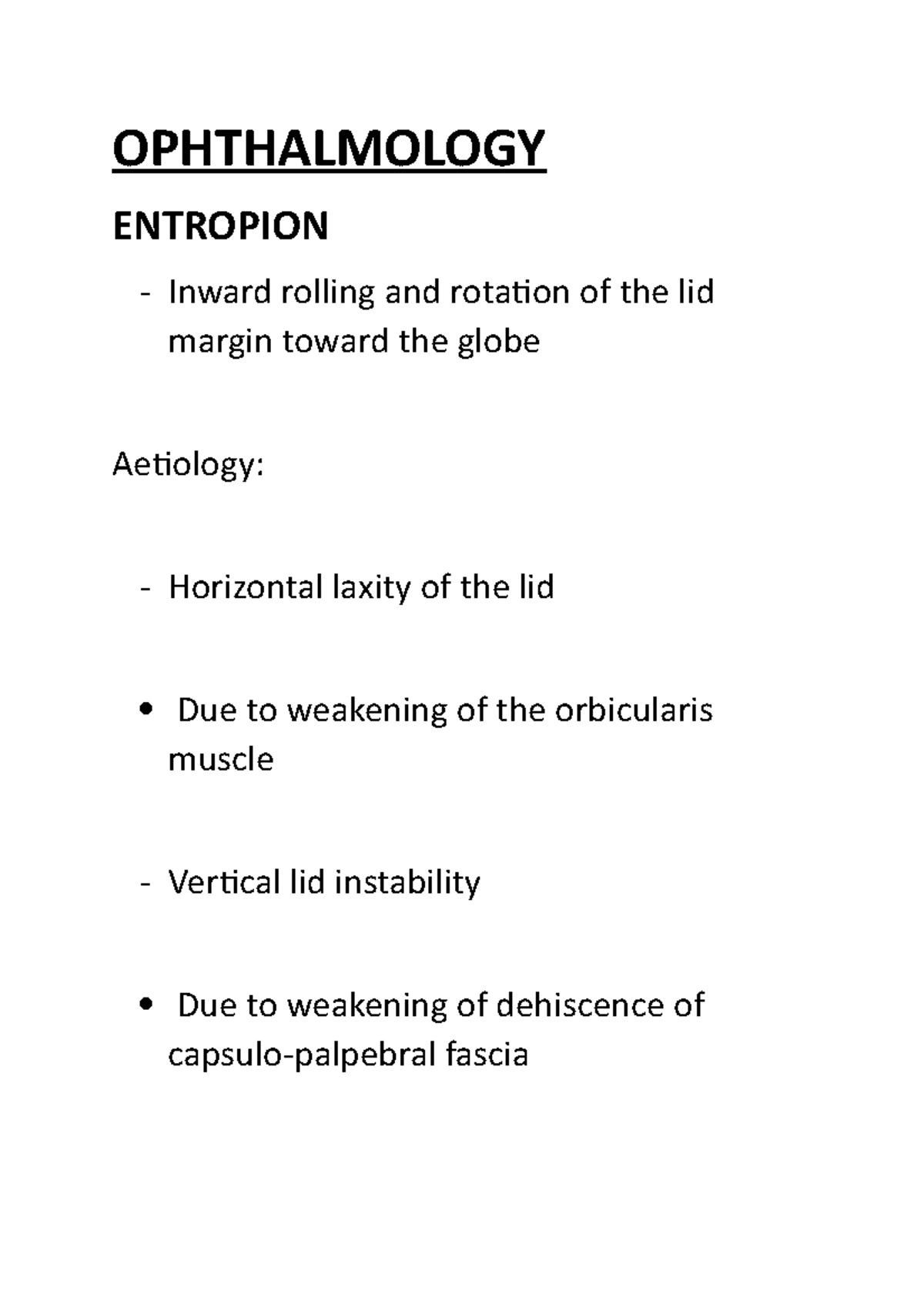 Entropion ophthalmology - OPHTHALMOLOGY ENTROPION Inward rolling and ...