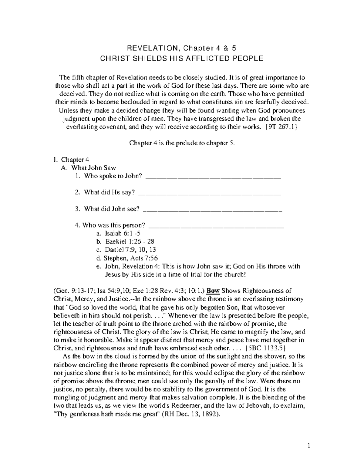 Revelation 4 and 5 - ..... - REVELATION, Chapter 4 & 5 CHRIST SHIELDS ...