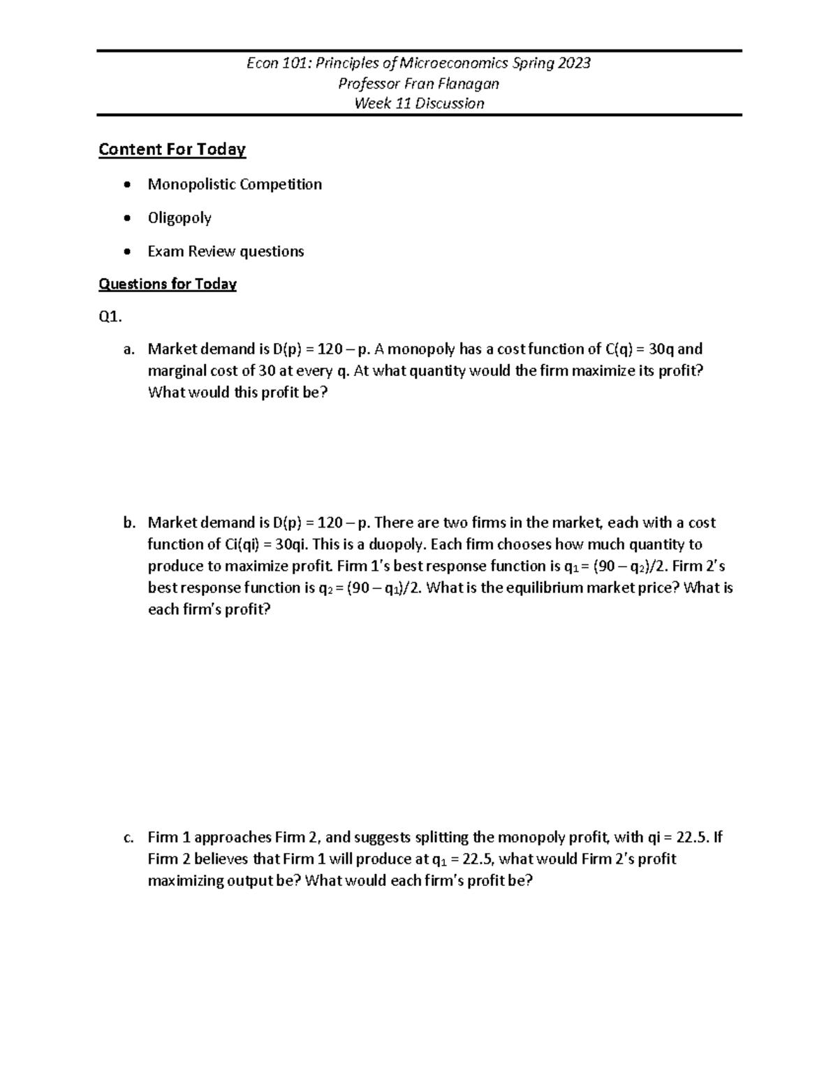 Discussion Week 11 - Professor Fran Flanagan Week 11 Discussion Content ...