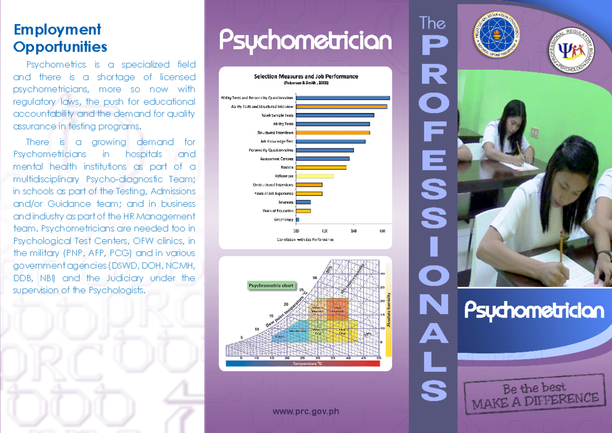 Psychometrician Primer - Employment Opportunities Psychometrics is a ...
