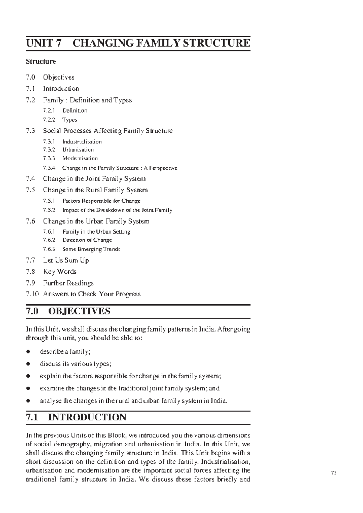 Unit-7 - It's about family structure in India - UNIT 7 CHANGING FAMILY ...
