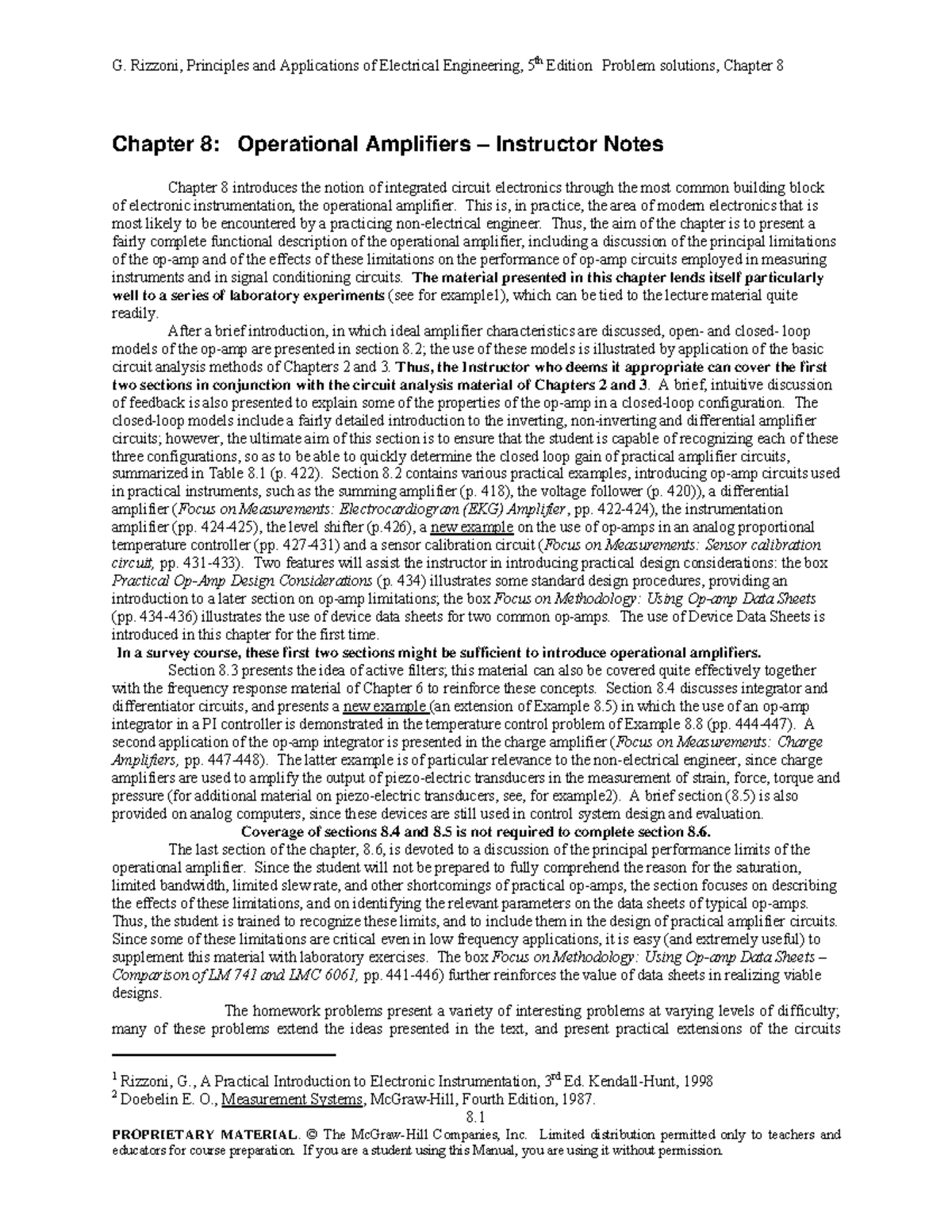 Rizzoni 5e SM CH08 - G. Rizzoni, Principles and Applications of Electrical Engineering, 5 ...