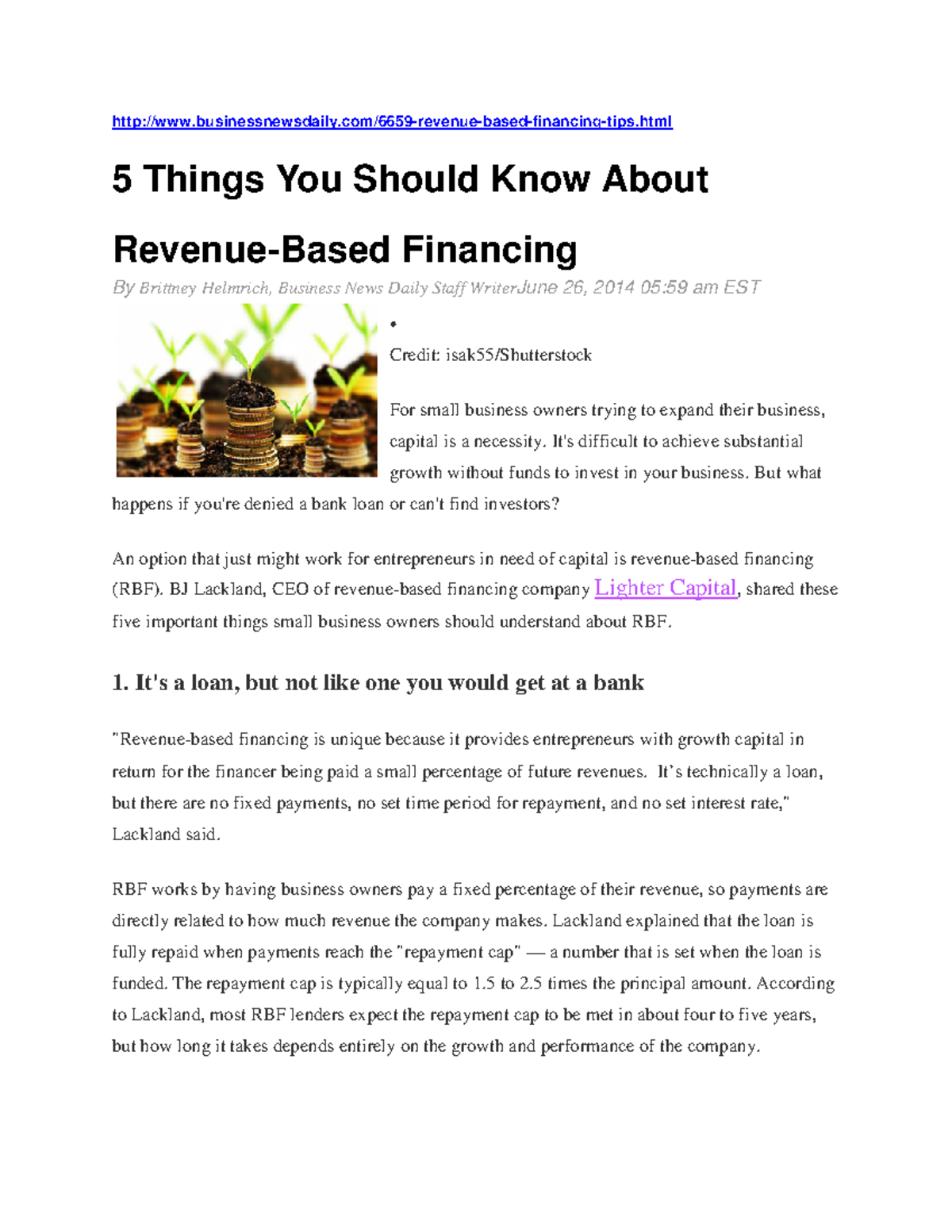 5 Things You Should Know About Revenue Based Financing - - Studocu