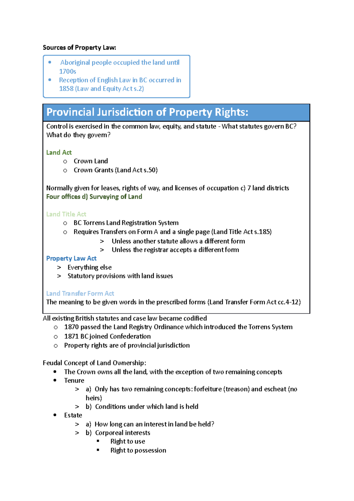 Sources of Property Law - Sources of Property Law: Provincial ...